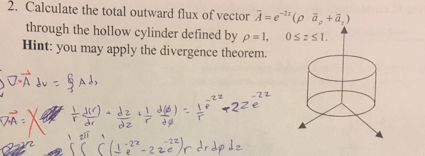 Solved 2. Calculate the total outward flux of vector A e(p | Chegg.com