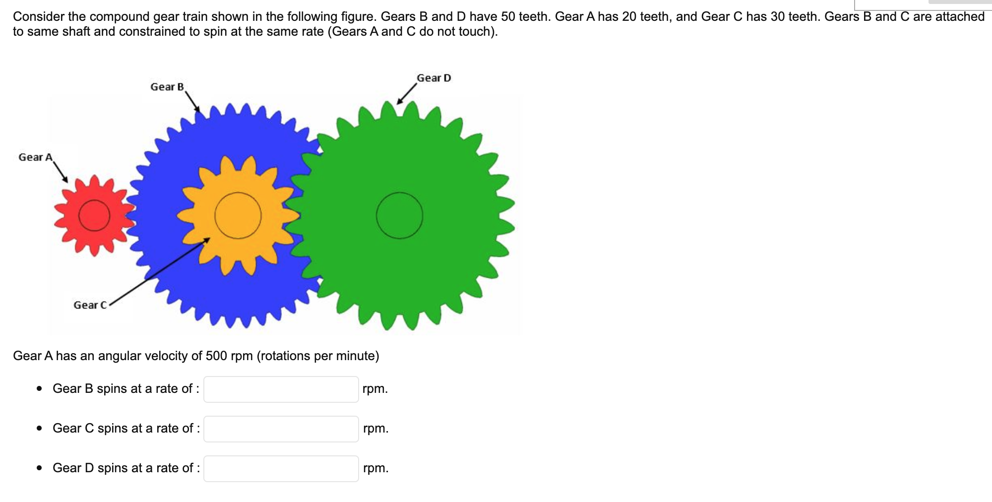 Solved Consider the compound gear train shown in the | Chegg.com