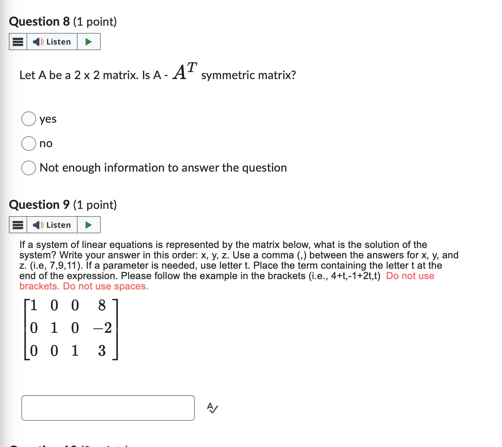 Solved Let A Be A 2×2 Matrix. Is A−at Symmetric Matrix? Yes 