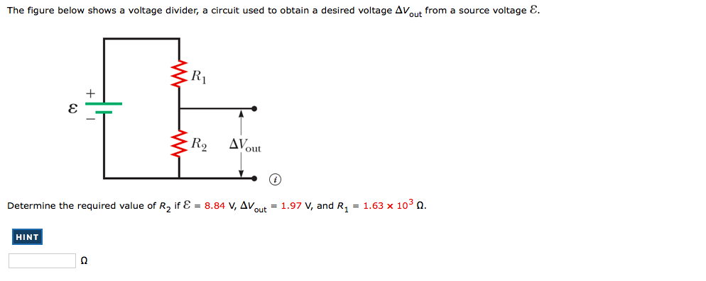 Solved The figure below shows a voltage divider, a circuit | Chegg.com