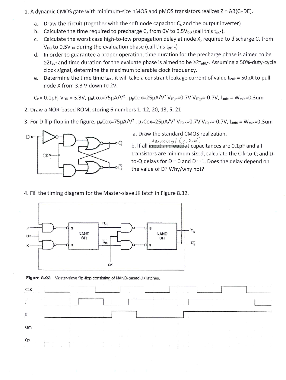 Solved A dynamic CMOS gate with minimum-size nMOS and pMOS | Chegg.com