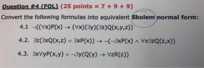 Solved Question #4LEOL) (25 points: 7 + 9 + 9) Convert the | Chegg.com