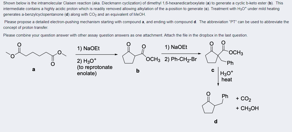 Solved Shown below is the intramolecular Claisen reaction | Chegg.com