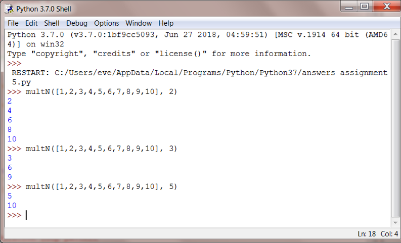 Solved Write a function mult5() that takes as input a list | Chegg.com