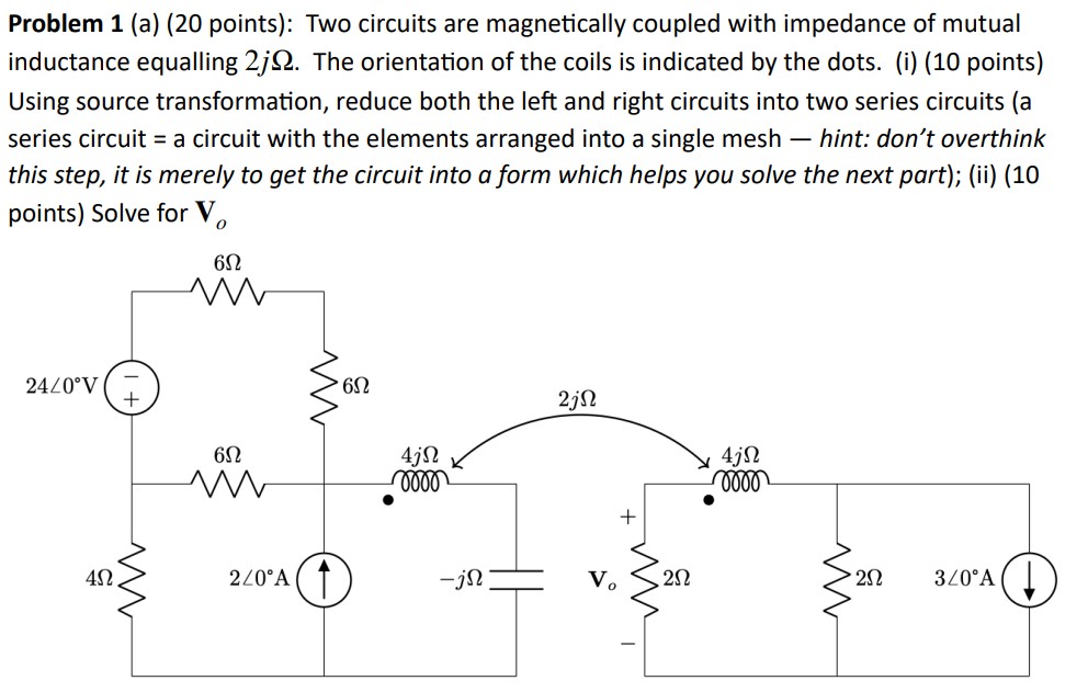Solved Problem 1 (a) (20 points): Two circuits are | Chegg.com