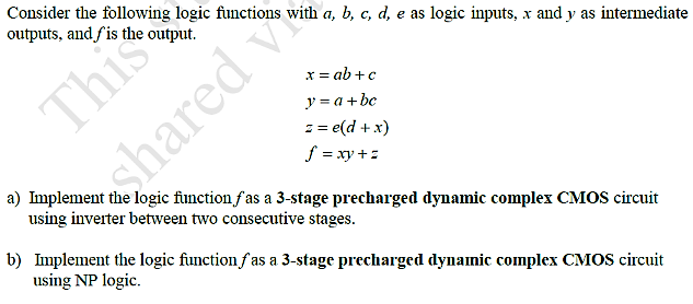 Consider the following logic functions with a, b, c, | Chegg.com
