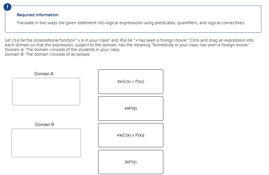 Solved Required Information Translate in two ways the given | Chegg.com