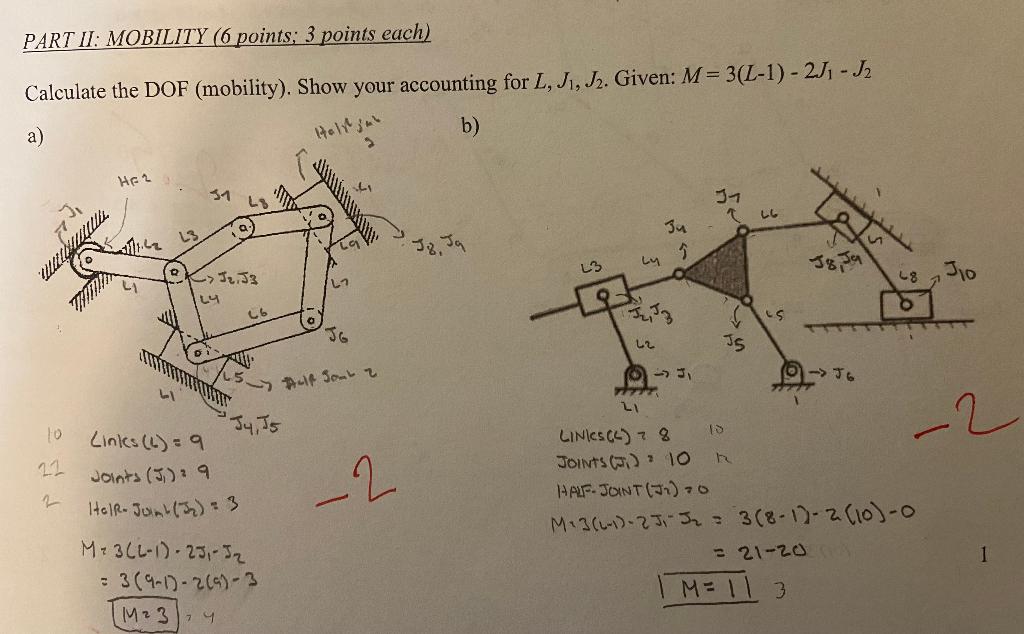 Solved Calculate the DOF (mobility). Show your accounting | Chegg.com