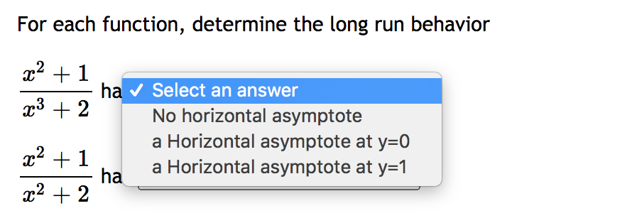 Solved For each function, determine the long run behavior x2 | Chegg.com