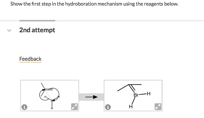 Solved Show the first step in the hydroboration mechanism | Chegg.com