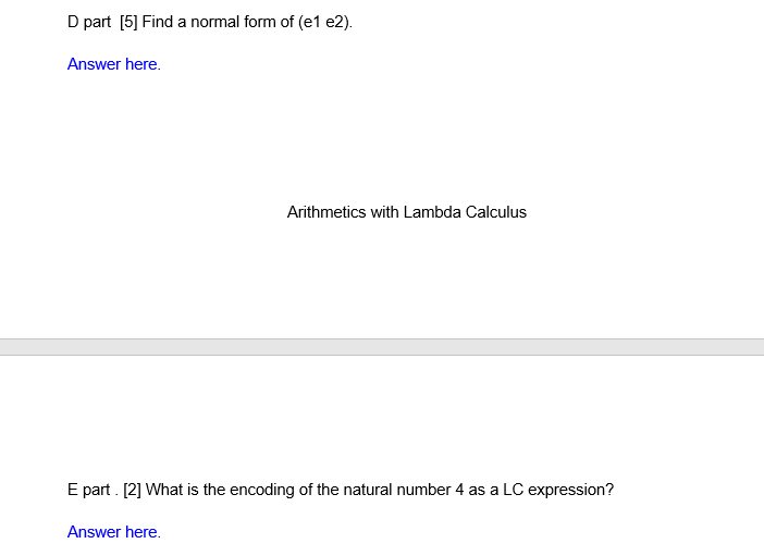 Solved Lambda Calculus Consider the expressions: e1 = | Chegg.com