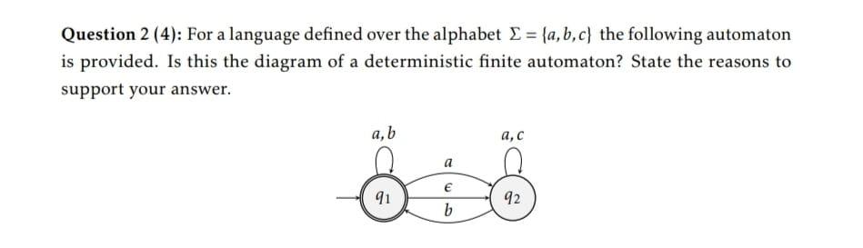 Solved Question 2 (4): For a language defined over the | Chegg.com