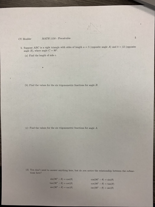 Solved CU Boulder MATH 1150-Precalculus 4. The graph of a | Chegg.com