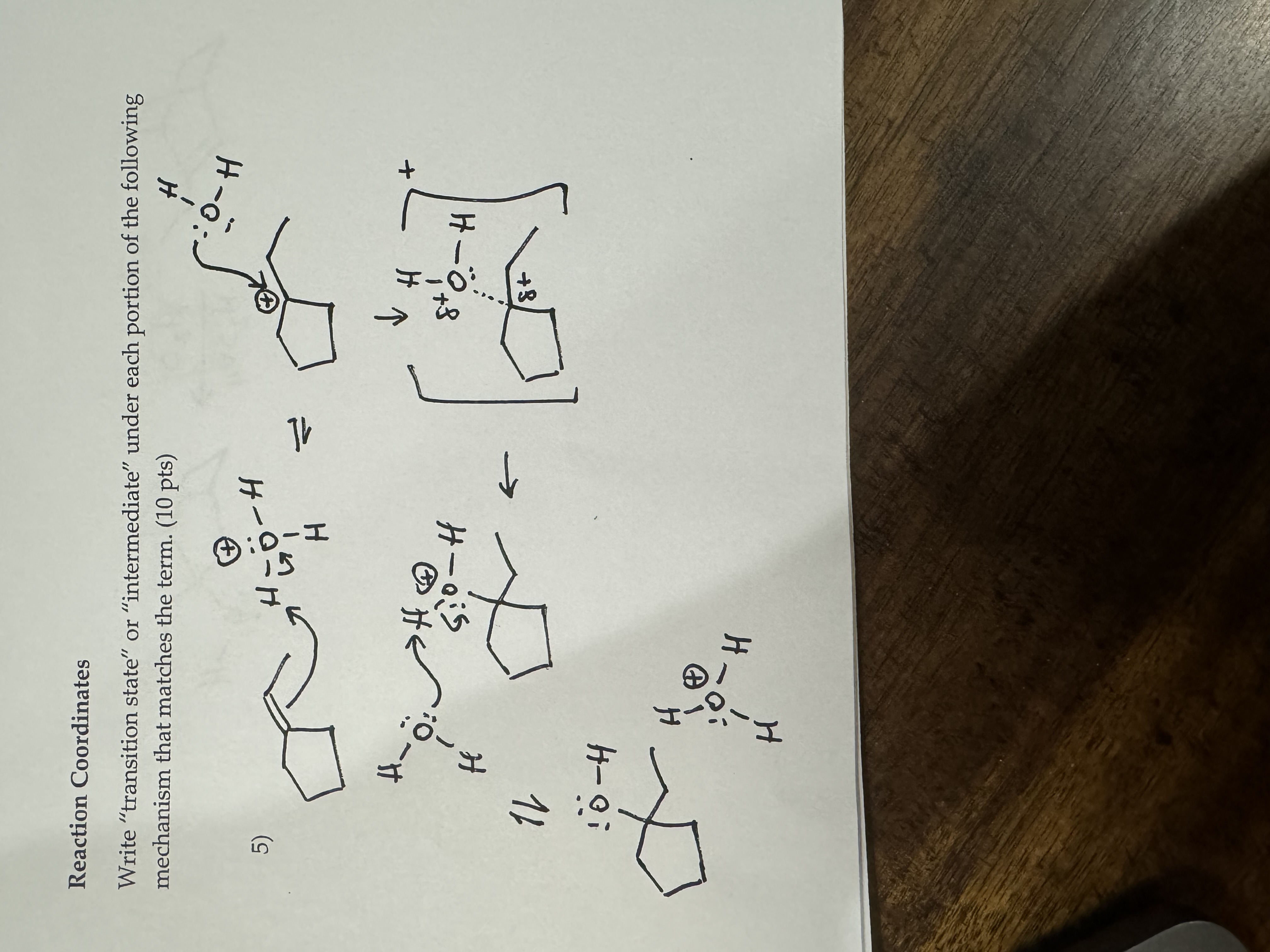 Solved Reaction Coordinates Write "transition state" or | Chegg.com
