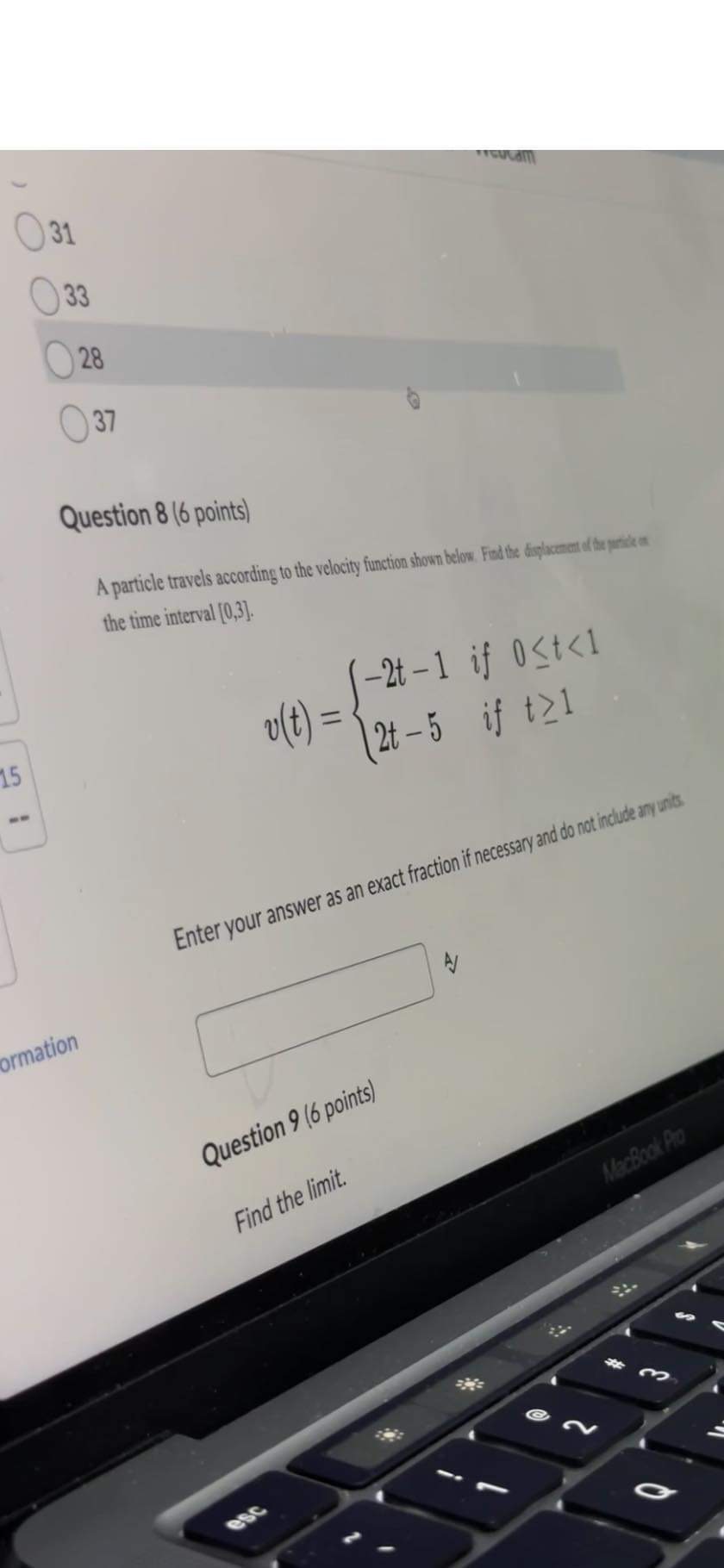 Solved 33 28 37 Question 8 (6 points) the time interval | Chegg.com