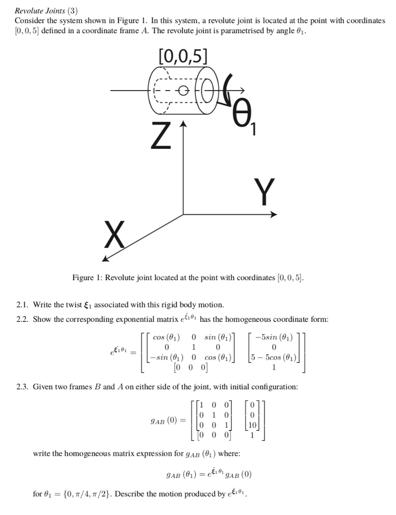 2. Exponential Rigid Body Motion (14) General twists | Chegg.com