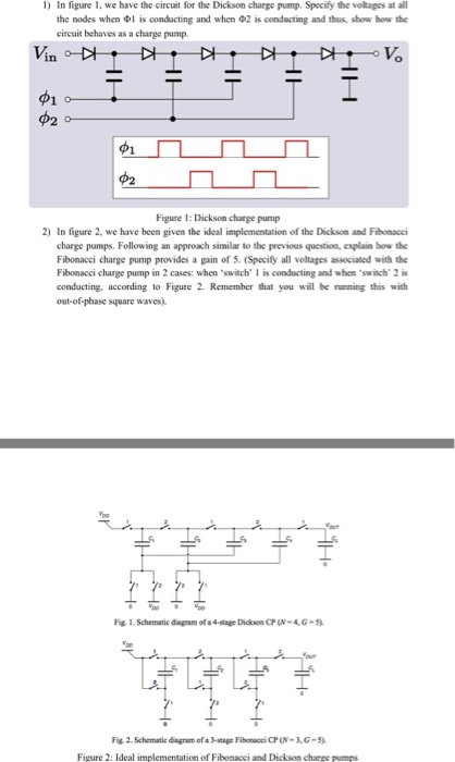 Solved 1) In figure 1, we have the circuit for the Dickson | Chegg.com