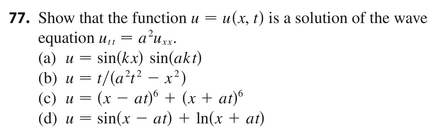 Solved 7. Show that the function u=u(x,t) is a solution of | Chegg.com
