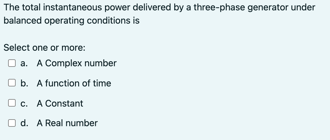 Solved In a balanced three-phase system, the phasor sum of | Chegg.com