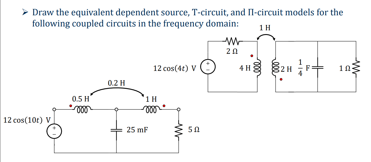Solved Draw the equivalent dependent source, T-circuit, and | Chegg.com