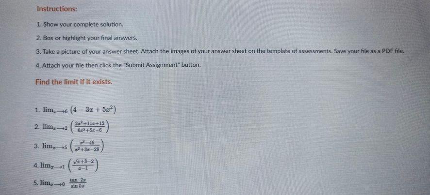 Solved Instructions: 1. Show your complete solution. 2. Box | Chegg.com