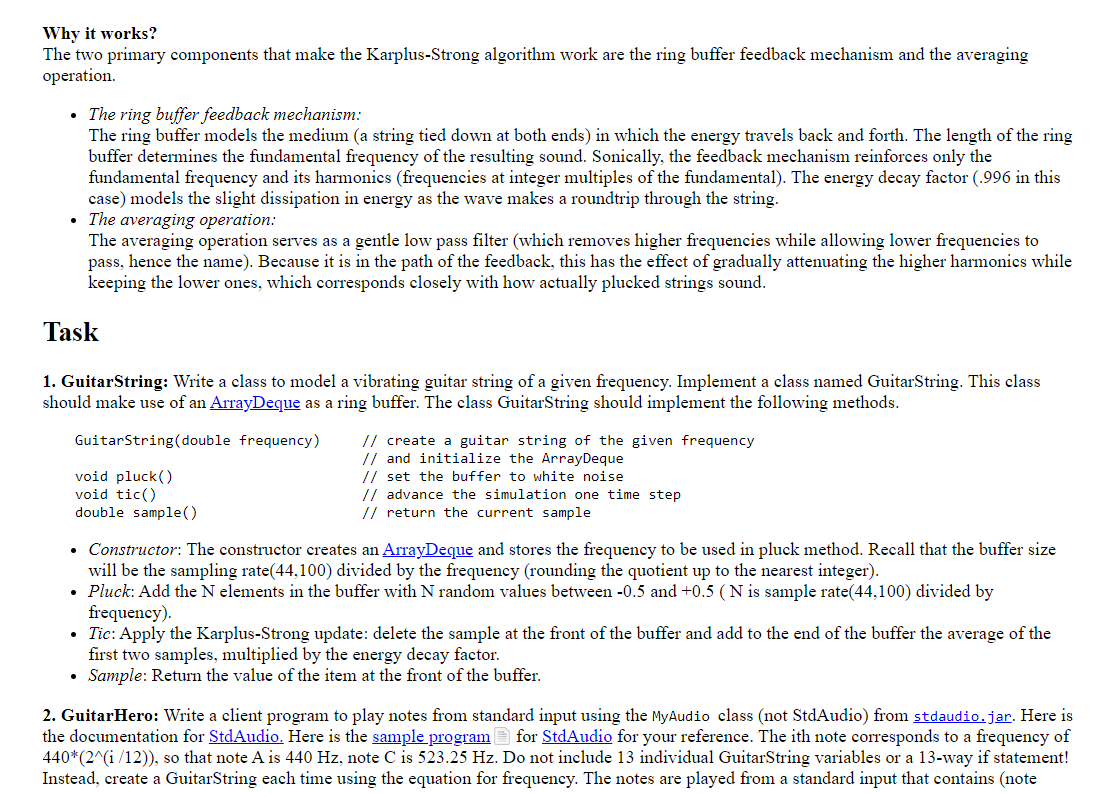Solved Background Guitar String Simulate the plucking of a | Chegg.com
