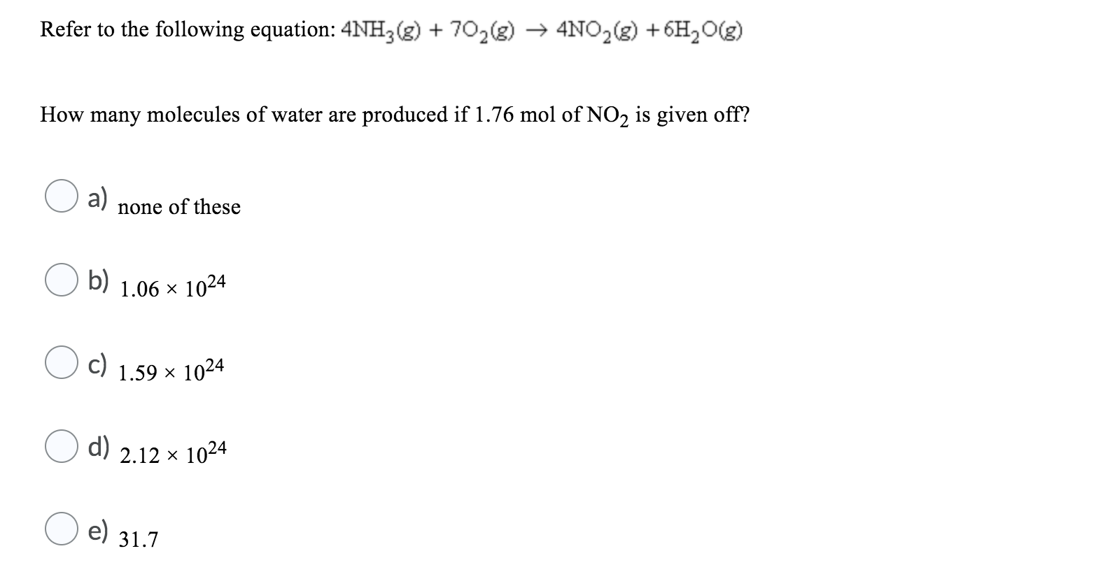 Solved Refer to the following equation: 4NH3(g) + 702(g) → | Chegg.com