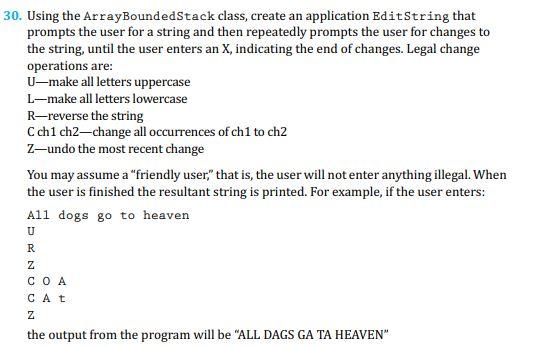 Solved 30 Using The Arrayboundedstack Class Create An 8409