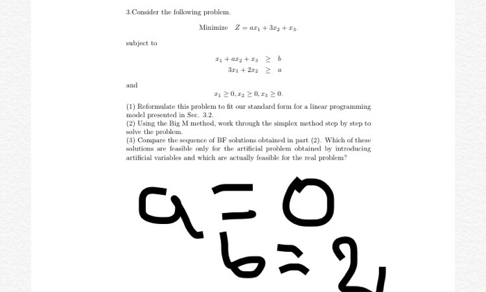 Consider the following problem. Minimize Z = ax_1 + | Chegg.com Consider the following problem. Minimize Z = ax_1 + | Chegg.com