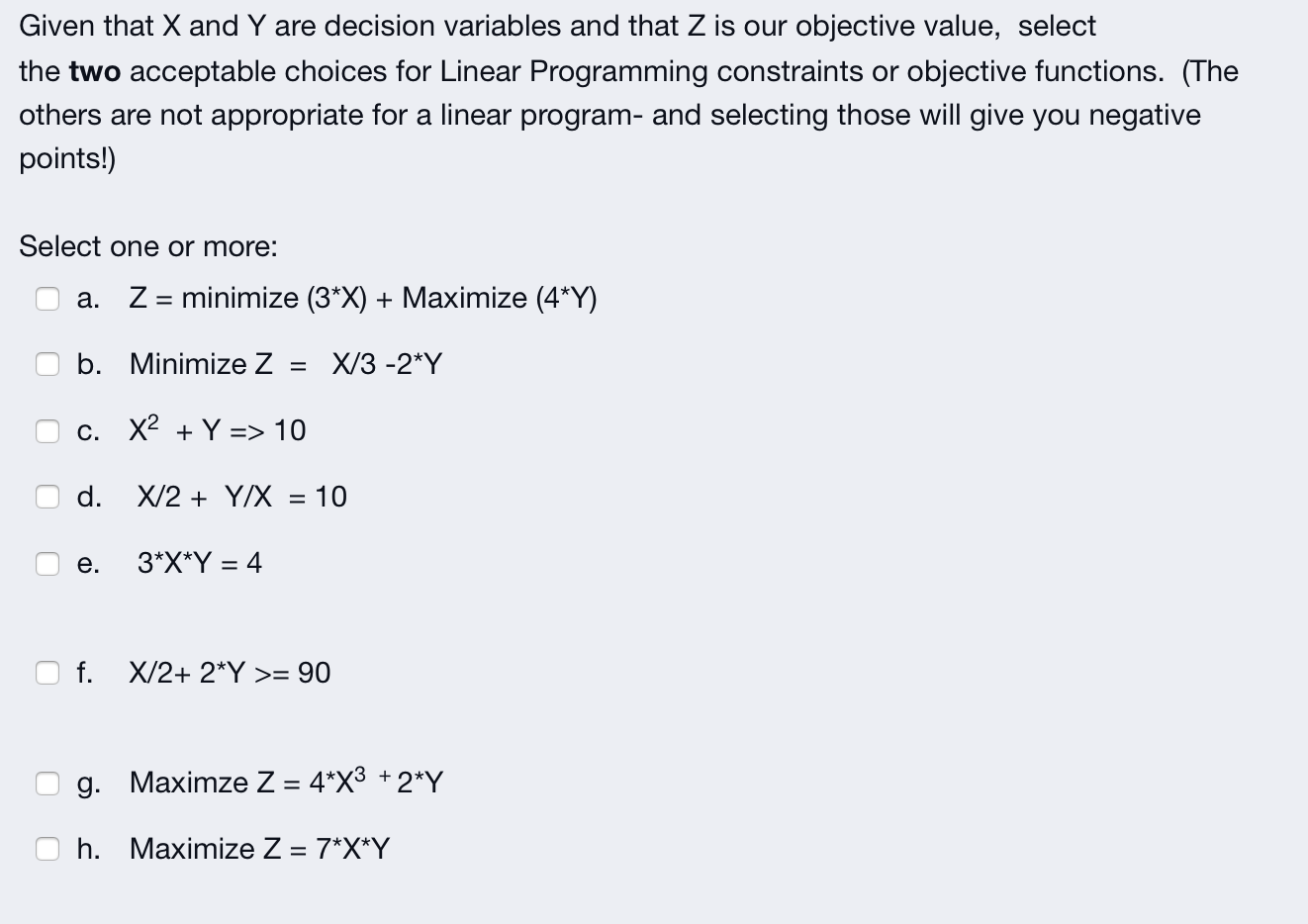 Solved Given that X and Y are decision variables and that Z | Chegg.com