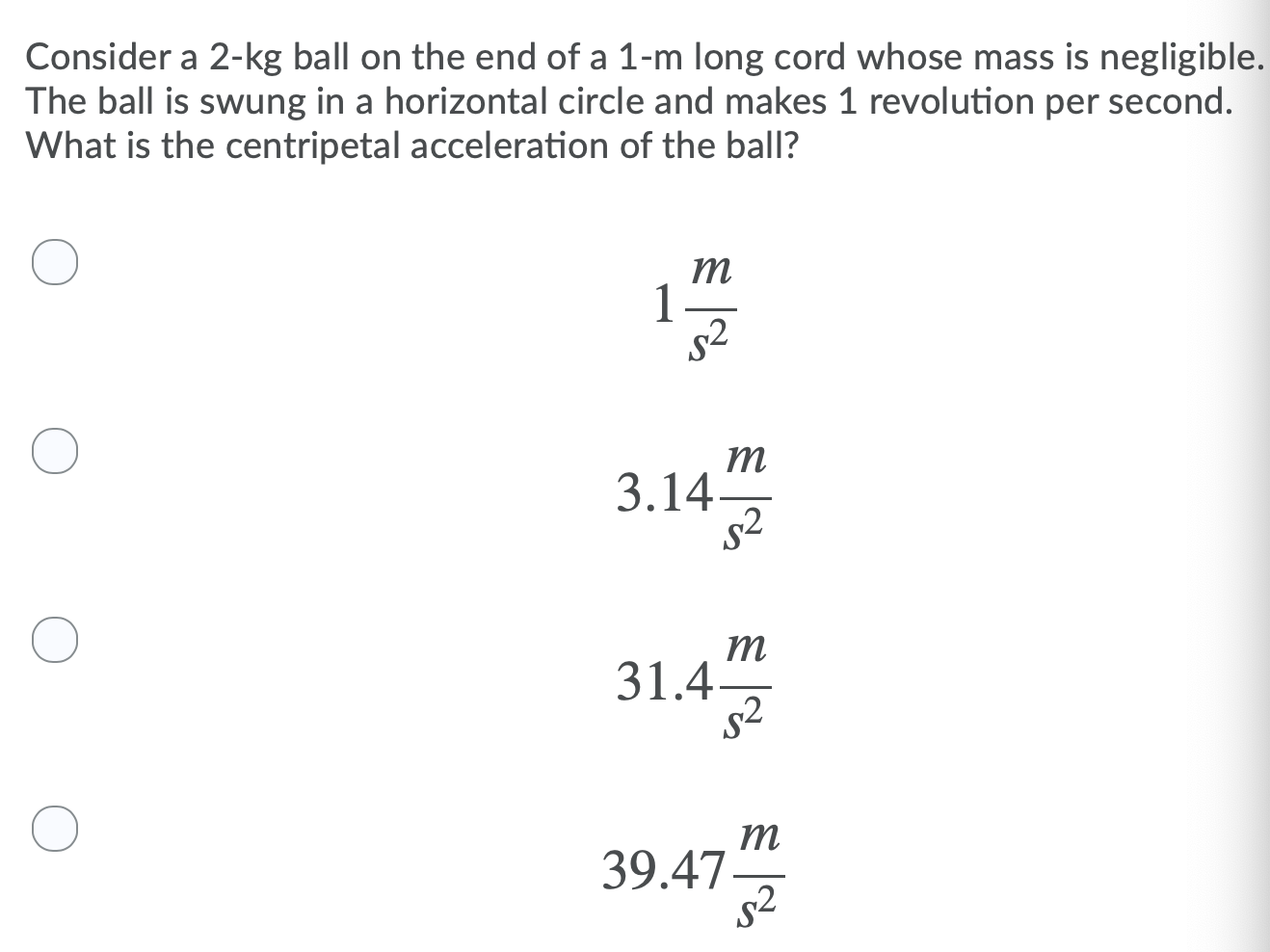 Solved Consider a 2-kg ball on the end of a 1-m long cord | Chegg.com