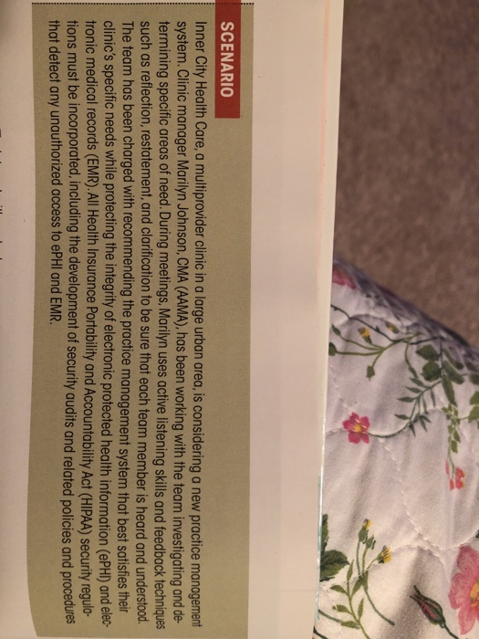 Solved Read the SCENARIO then answer this question:What | Chegg.com