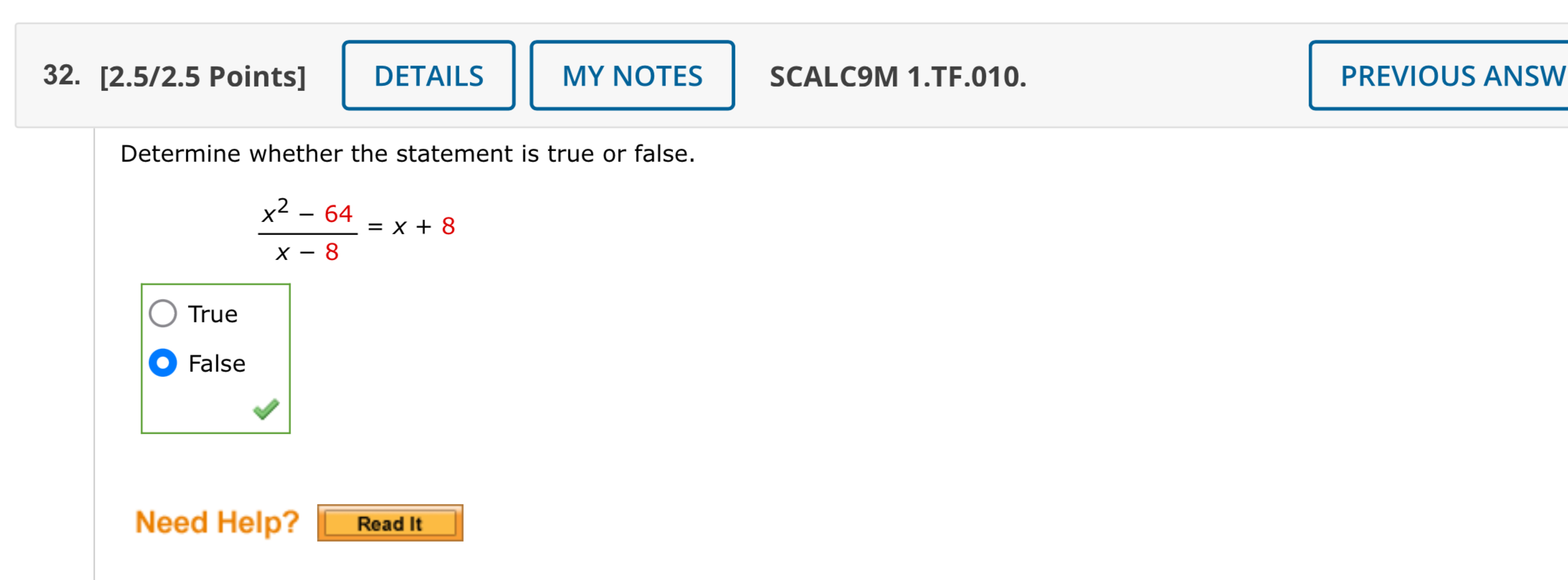 Solved Determine whether the statement is true or | Chegg.com