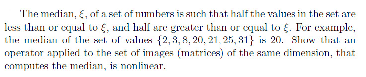 Solved The median, ξ, of a set of numbers is such that half | Chegg.com