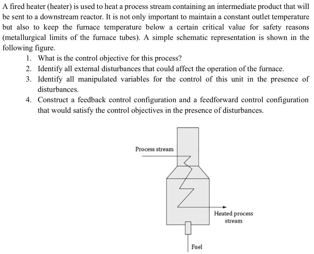 Solved A fired heater (heater) is used to heat a process | Chegg.com