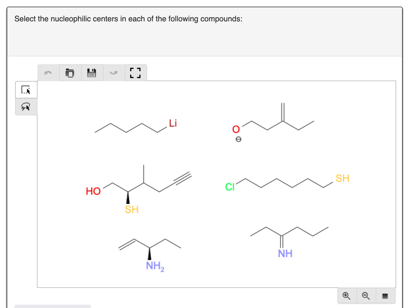 Solved Select the nucleophilic centers in each of the | Chegg.com