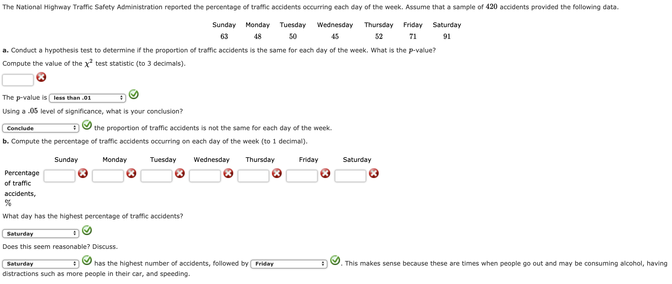 Solved The National Highway Traffic Safety Administration | Chegg.com