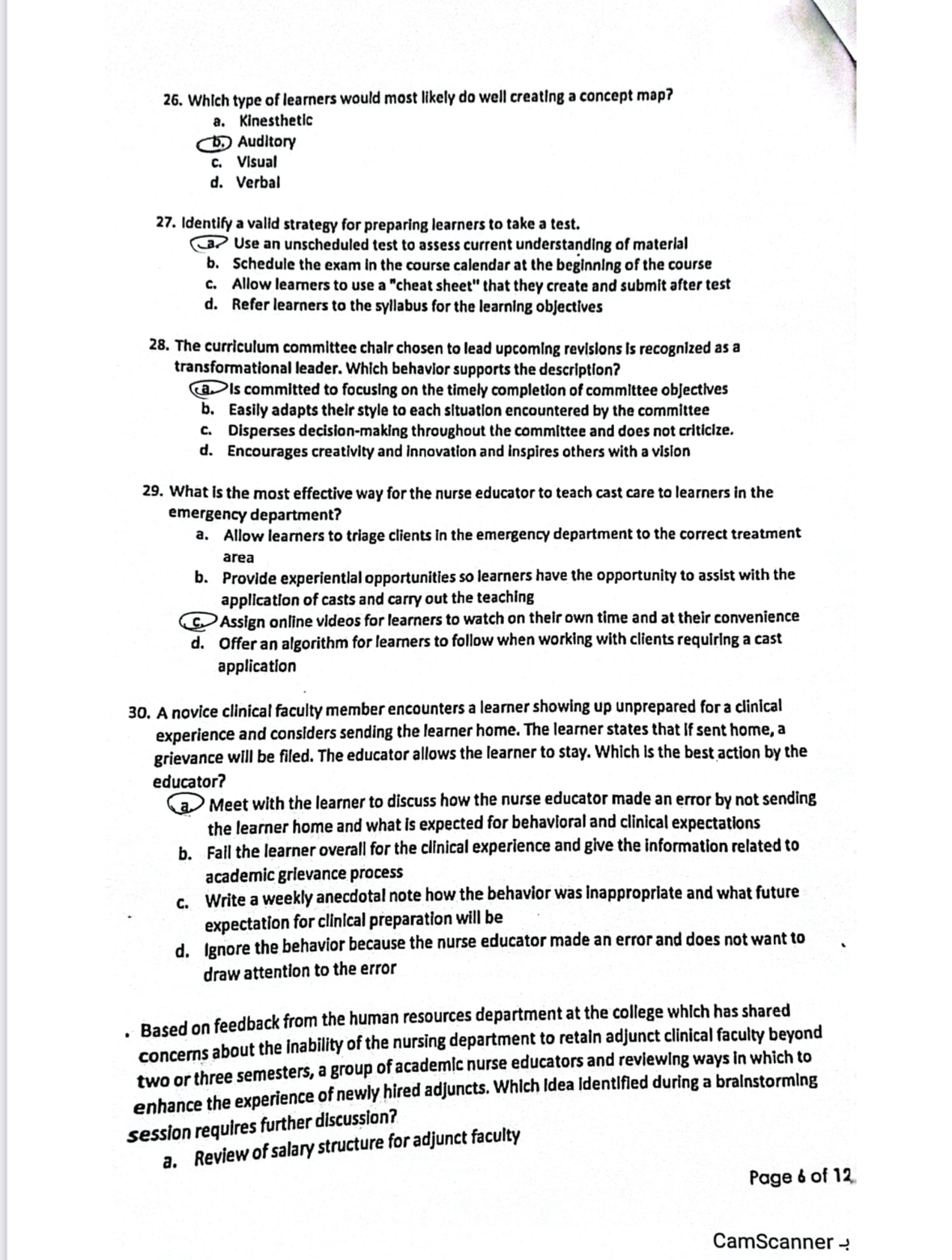 Solved 26. Which type of learners would most likely do well | Chegg.com