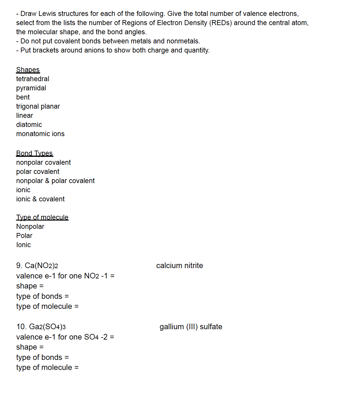 Solved - Draw Lewis structures for each of the following. | Chegg.com