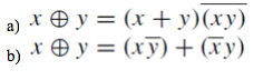 Solved The Boolean operator ⊕, called the XOR operator, is | Chegg.com