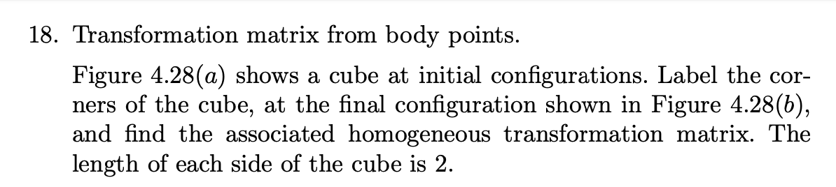 Solved 8. Transformation matrix from body points. Figure | Chegg.com