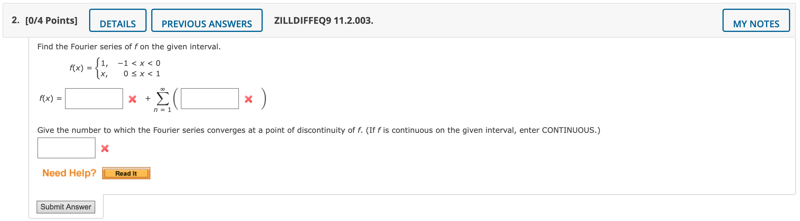 Solved 2. [0/4 Points] DETAILS PREVIOUS ANSWERS ZILLDIFFEQ9 | Chegg.com