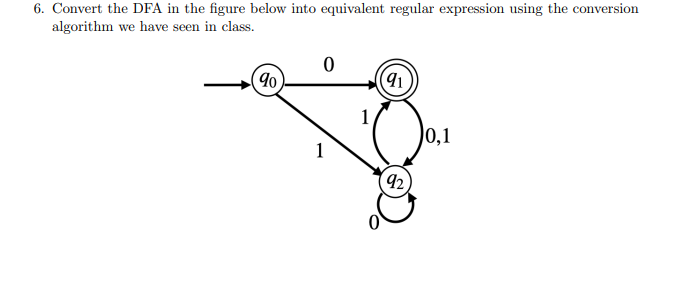 Solved 6. Convert the DFA in the figure below into | Chegg.com