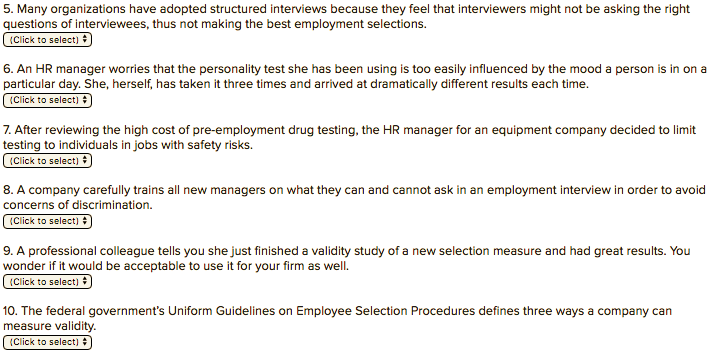 Solved Personnel Selection Standards Personnel selection is | Chegg.com