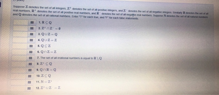 Solved Suppose Z denotes the set of all integers, Z denotes | Chegg.com Solved Suppose Z denotes the set of all integers, Z denotes | Chegg.com
