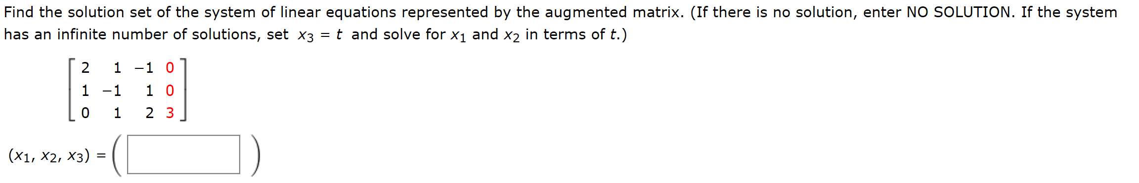 Solved Find the solution set of the system of linear | Chegg.com