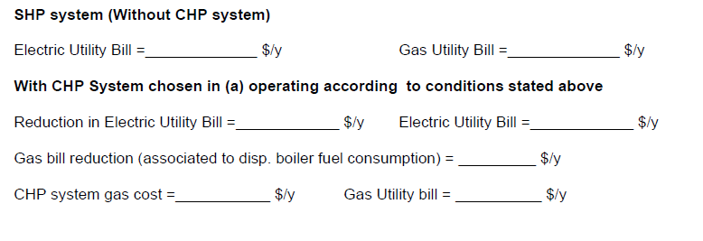 Solved Problem 1 CHP Systems. Chart below show daily gas | Chegg.com