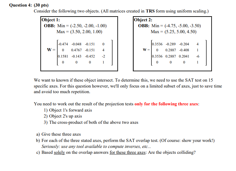 uestion 4: (30 pts) Consider the following two | Chegg.com