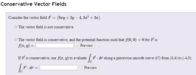 Solved Conservative Vector Fields Consider the vector field | Chegg.com
