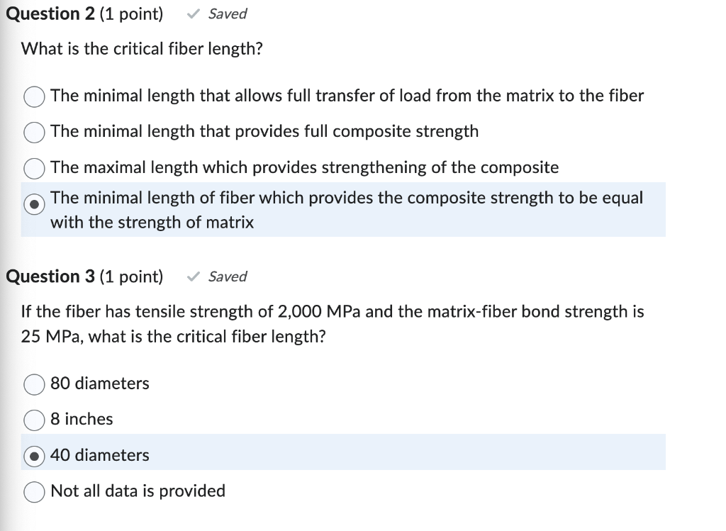 Solved What is the critical fiber length? The minimal length | Chegg.com